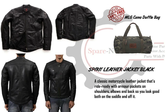 ROYAL ENFIELD &BLACK Spirit Leather Jacket" £190.12 - PicClick UK