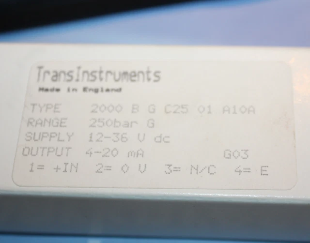 TRANSINSTRUMENTS PRESSURE TRANSDUCER Transmitter TI-2000 B-250 B G C25 ...
