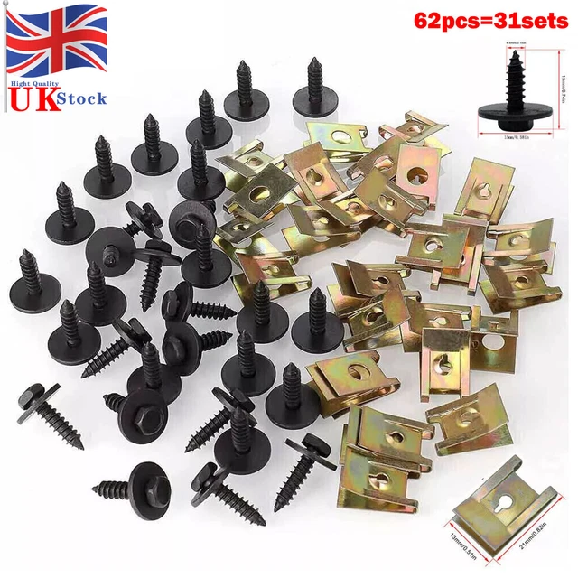 62PCS FOR BMW Undertray Screw Engine Shield Guard Bolt Mud Flaps Clips ...