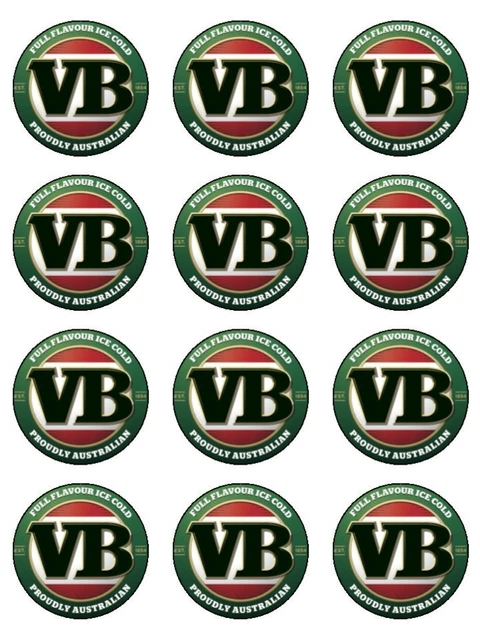 VB BEER CUPCAKE Toppers Edible Icing Birthday Cake Beer Decorations (12 ...