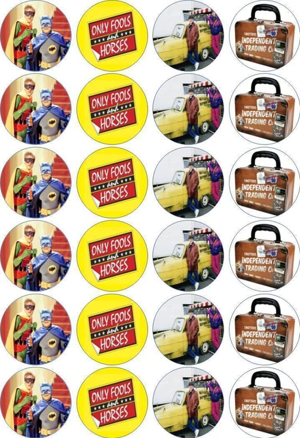 24 X 4.5CM ONLY FOOLS AND HORSES #1 EDIBLE WAFER PAPER CUPCAKE TOPPERS ...