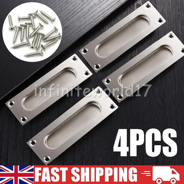 RECESSED FLUSH POCKET Door Knobs Cabinet Pull Inset Sliding Door Handle ...