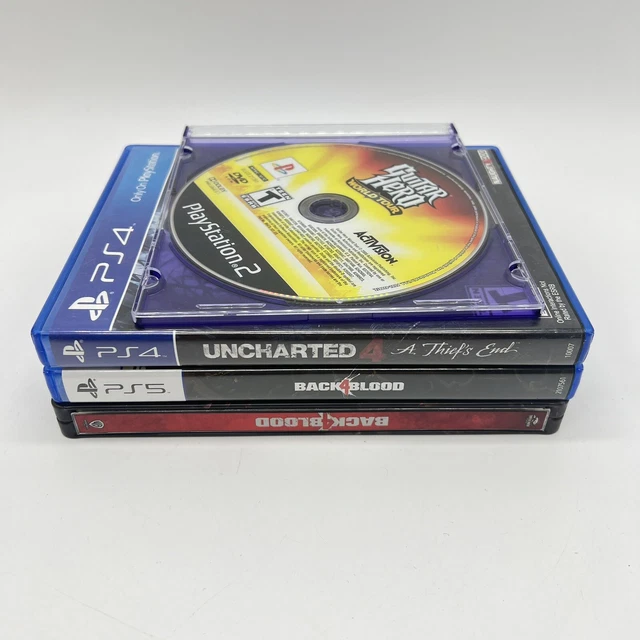 PLAYSTATION VIDEO GAME Bundle Back 4 Blood PS5 Uncharted Ps4 & Guitar ...