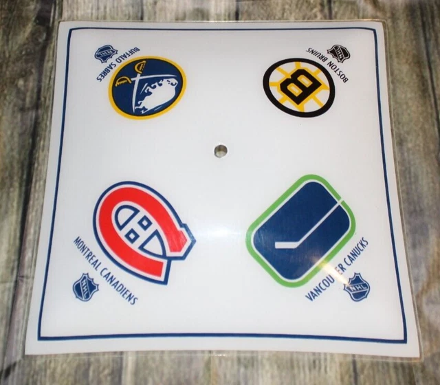 1970'S NHL CEILING Light Glass Shade - Montreal Boston Vancouver ...