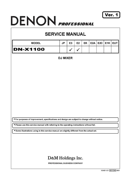 SERVICE MANUEL D'INSTRUCTIONS pour Denon DN-X1100 EUR 17,66 - PicClick FR