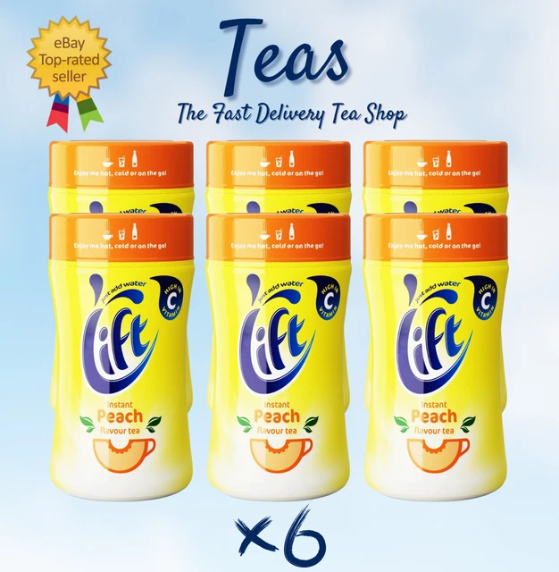 NEW UK LIFT Instant PEACH Tea Normal Sweetness - 6 x 300g Jar - FAST P ...