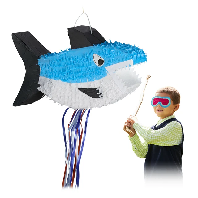 SHARK PINATA, HANGING Fish Piñata, Fillable, Empty, Blue EUR 56,21 ...