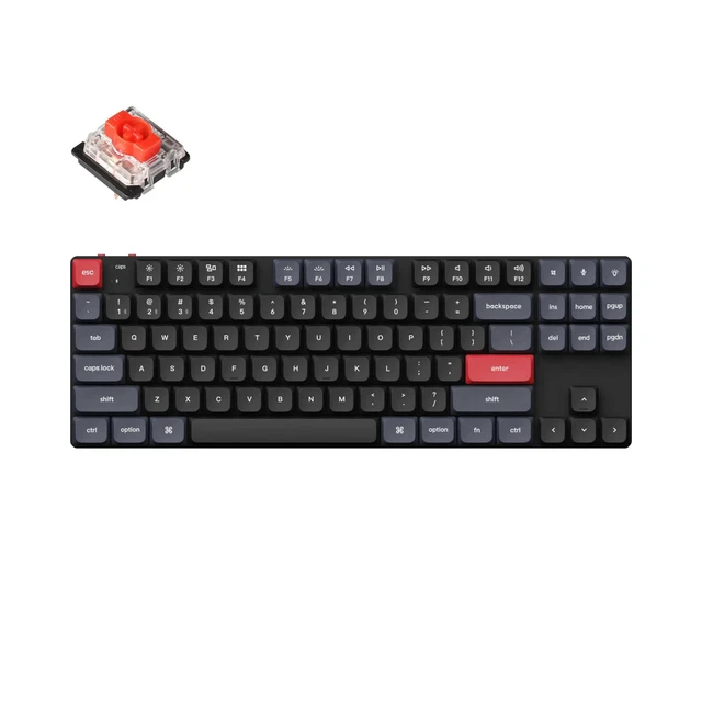 KEYCHRON K1 PRO TKL Layout QMK/VIA Custom with Gateron Red Switch RGB ...