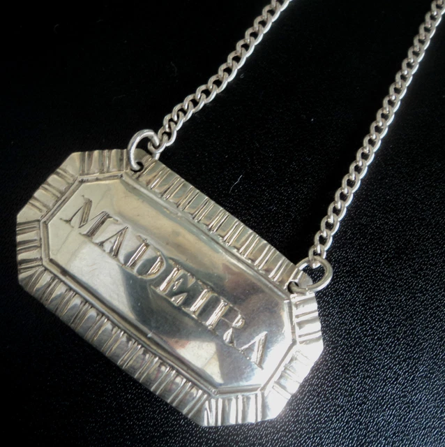 GEORGIAN STERLING SILVER Madeira Decanter or Wine Label h/m 1822 George ...