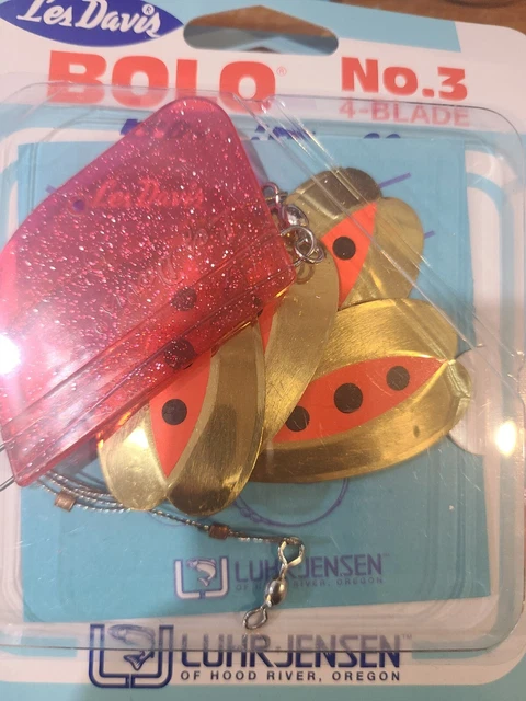 LUHR-JENSEN LES DAVIS Bolo No.3 4-Blade Flexitroll Trout Bass Salmon ...