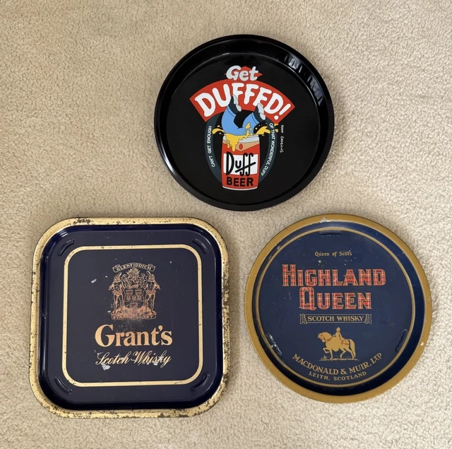 VINTAGE GRANT'S SCOTCH Whisky Highland Queen Tin Beer Serving Tray ...