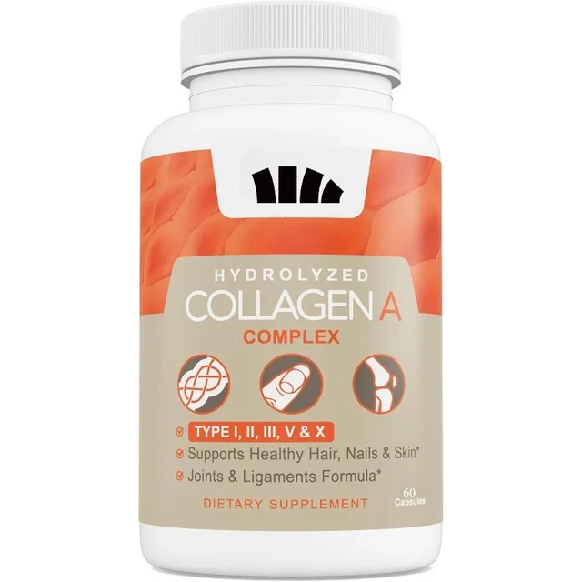 HYDROLYZED COLLAGEN DIETARY Supplement 60 Capsules £33.97 - PicClick UK