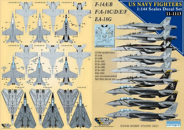 DXM DECALS FOR 1/144 USN F-14A/B/F/A18CDEF & EA-18G $25.50 - PicClick AU