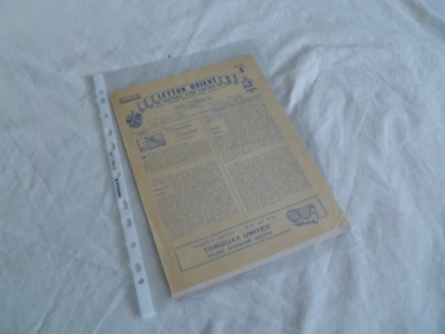 MY PRIVATE COLLECTION of 1950 's Leyton Orient football programmes 5 in ...