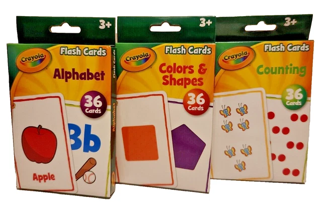 CRAYOLA LEARNING FLASH Cards: Alphabet, Counting, Colors & Shapes - Lot ...