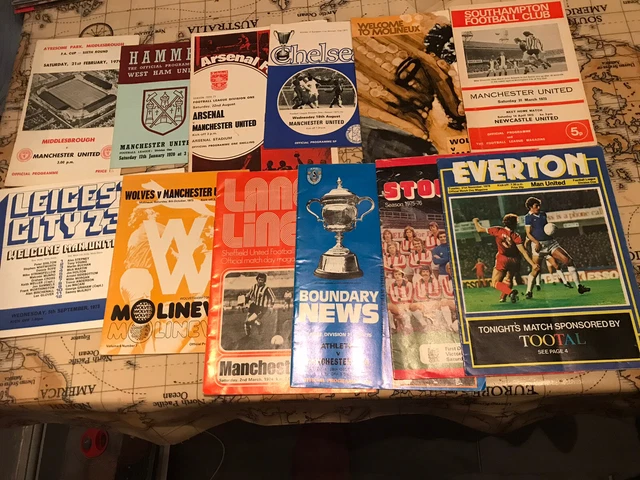 MANCHESTER UNITED AWAY programmes 1970’s x 12 £8.99 - PicClick UK