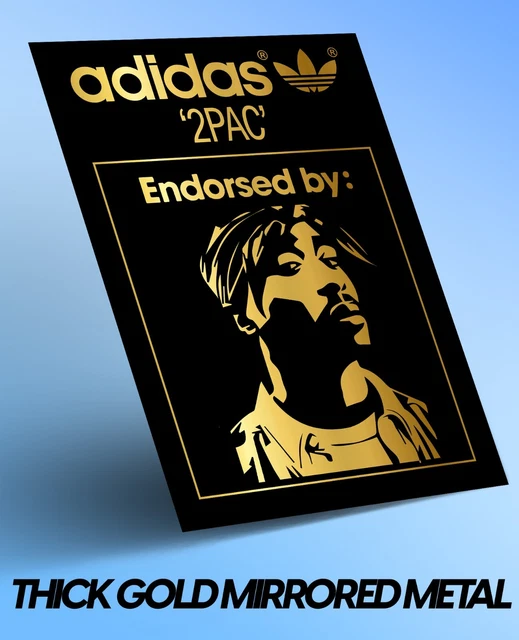 2PAC ADIDAS THICK Gold Mirrored Metal Shop Display Signs/Rare Adidas ...