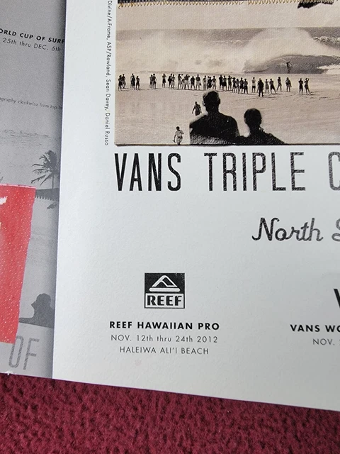 VANS TRIPLE CROWN Of Surfing 30th Ann Collector's Program Issue 2012 ...