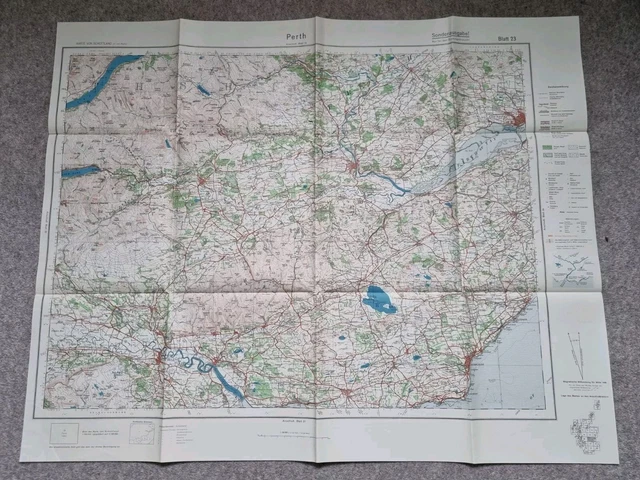 ORIGINAL 2. WELTKRIEG Deutsche Invasion / Luftwaffe Karte Von Perth ...