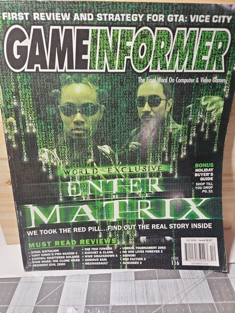 VINTAGE GAME INFORMER Magazine Nintendo PS The Matrix Video Games 2002 ...