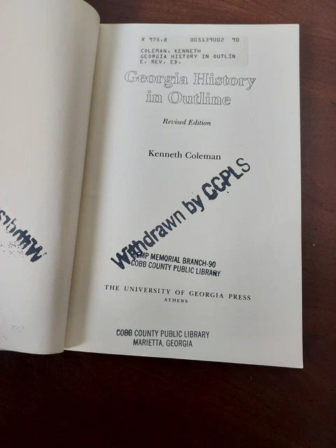 GEORGIA HISTORY IN Outline By Kenneth Coleman 1982 $24.28 - PicClick CA