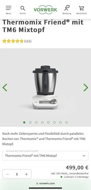 VORWERK BIMBY FRIEND TM6 inclusa pentola a pressione | NUOVO & IMBALLO ...