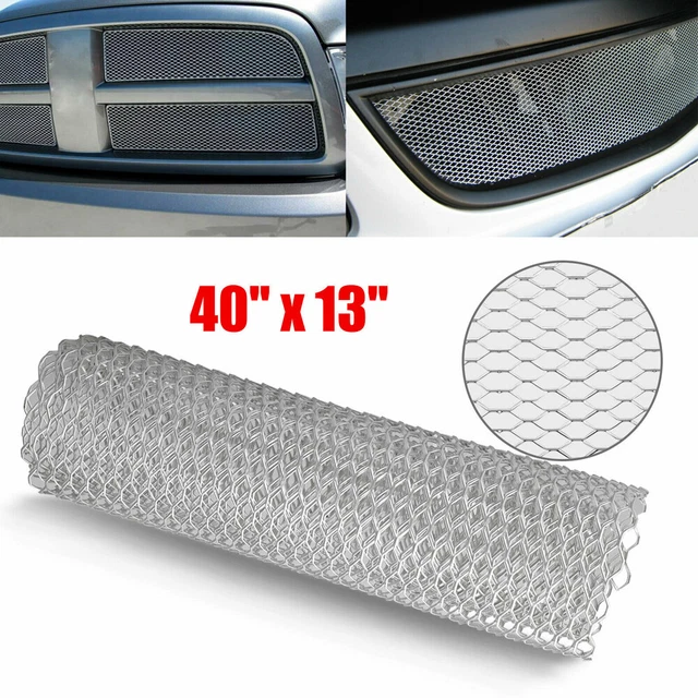 ALUMINUM CHROME FRONT Hood Vent Grille Net Mesh Grill Section Car ...