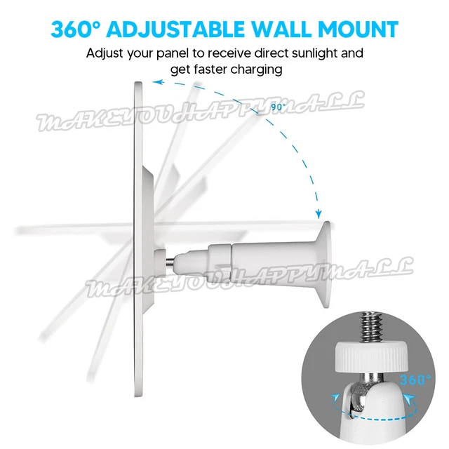 SOLAR PANELS FOR Eufy Eufycam Cam E 2C E2 Pro Wall Mount 300CM Power ...