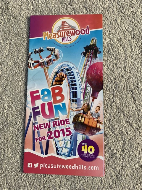 PLEASUREWOOD HILLS THEME Park Leaflet 2015 Featuring Park Map £1.95 ...