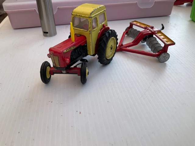 DINKY.VINTAGE.1:43.FARM.DAVID BROWN 990 Tractor & Disc Harrow ...