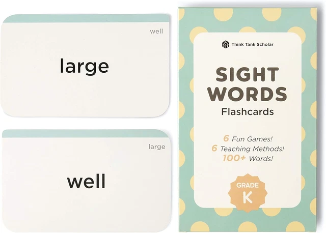 K SIGHT WORDS Flash Cards (Kindergarden) Pack 100+ Dolch & Fry (High ...