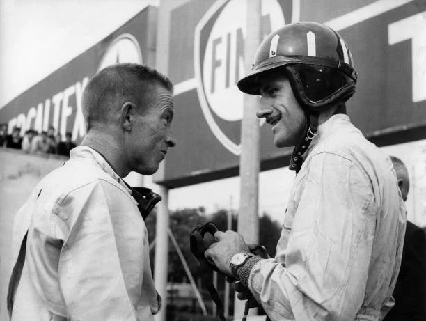 RICHIE GINTHER & Graham Hill during 1963 Italian Grand Prix Monza ...