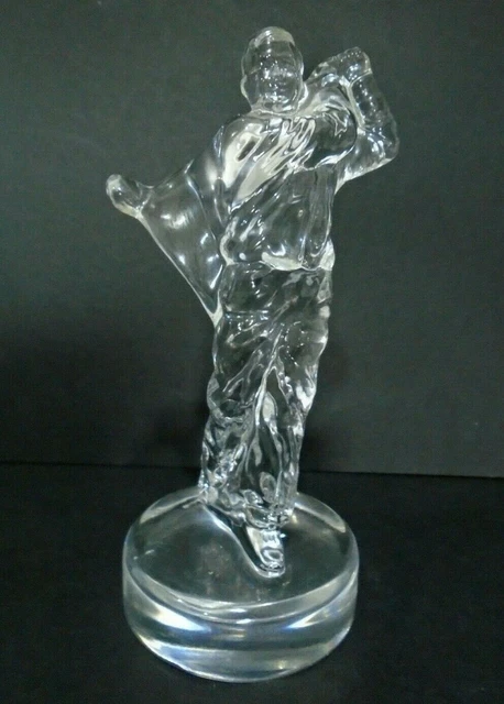 RARE EDINBURGH CRYSTAL golfer golf figurine glass sculpture gift ...
