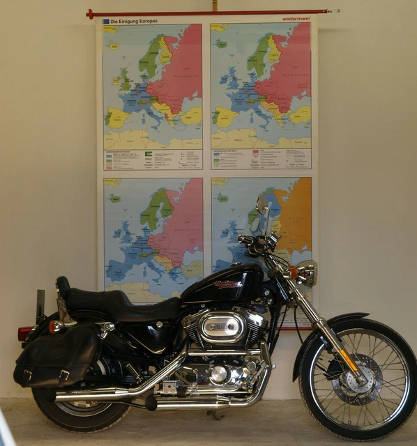 SCHOOL WALL MAP wall map unification of Europe EU Cold War 138x193 cm ...