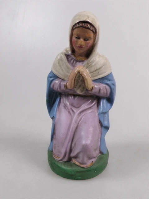 ANCIENNE FIGURINE DE crèche « Maria » carton peinte à la main vers 1950 ...
