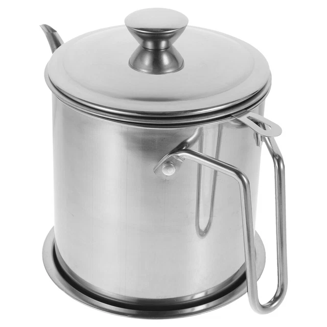 CONTENITORE GRASSO COLINO acciaio inox olio pentola olio piccolo olio ...