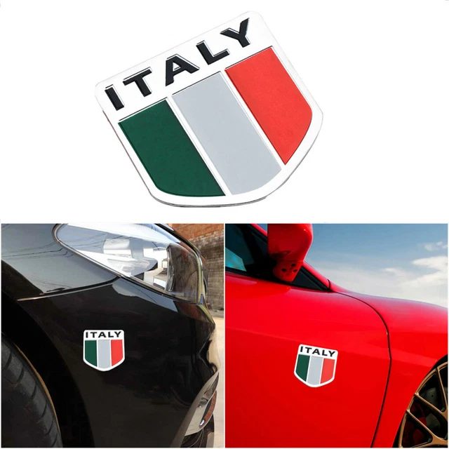 ITALY FLAG ITALIAN Stickers Car Logo Auto Emblem Metal Badge Decal ...
