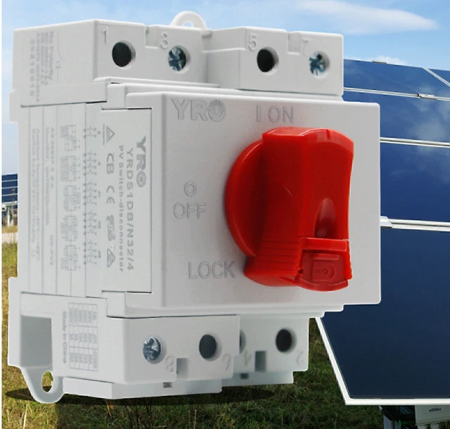 SOLARLOCK DC DISCONNECTOR main switch 32A /1200VDC 4-pin, PV battery ...
