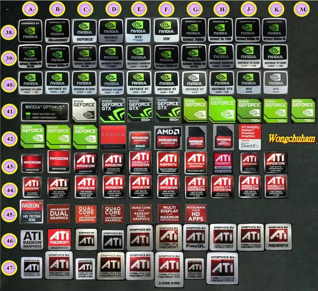 INTEL AMD HASWELL xeon Nvidia ATI Graphics Lenovo Sticker Logo Badge ...
