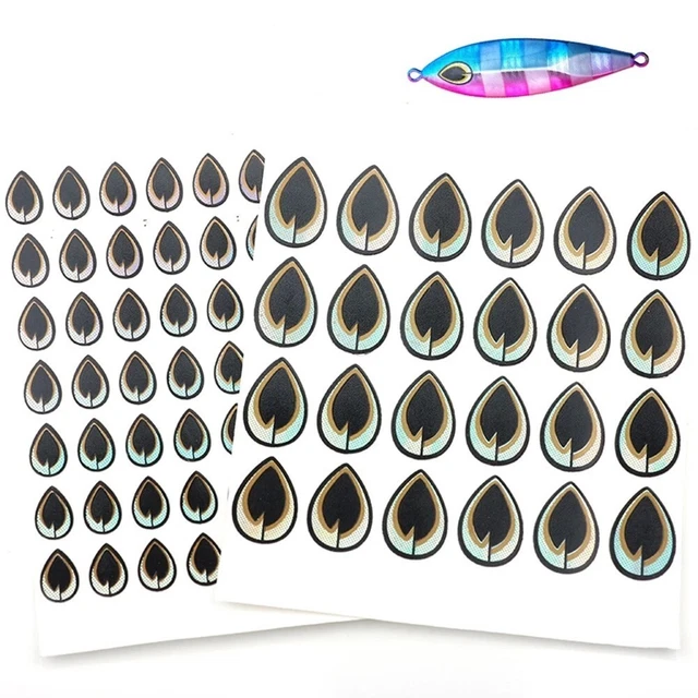 70/72PC HOLOGRAPHIC LASER Flat Fishing Lure Eyes Tape Fishing Lure Eyes ...