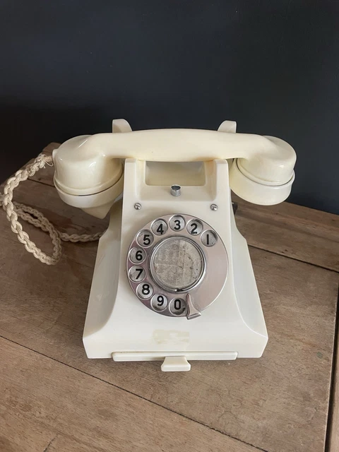 CLASSIC CREAM RETRO Rotary Dial Landline Telephone in working condition ...