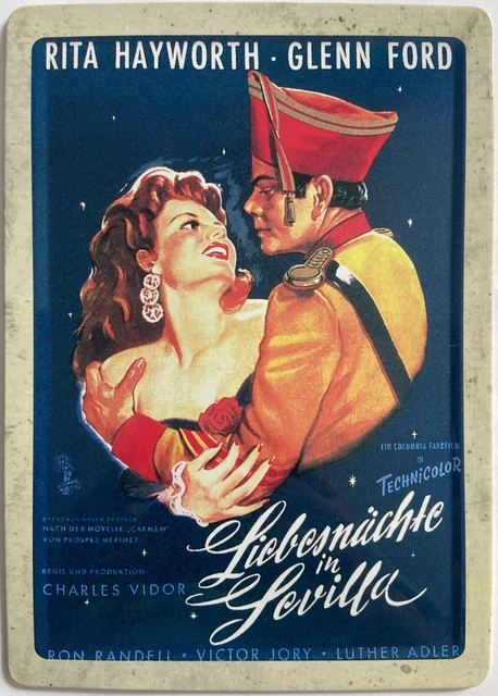 BLECH KARTE 18X12,5CM Liebesnächte in Sevilla. Rita Hayworth und Glenn Ford EUR 10,00 - PicClick DE
