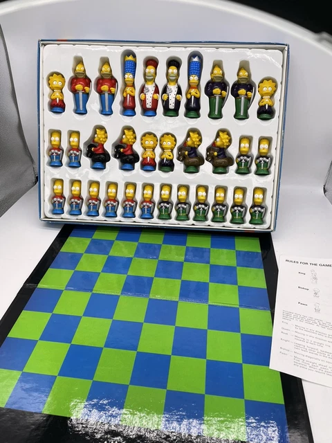 VINTAGE 1992 THE Simpsons 3D Chess Set - Bart Homer Madge Lisa - See ...
