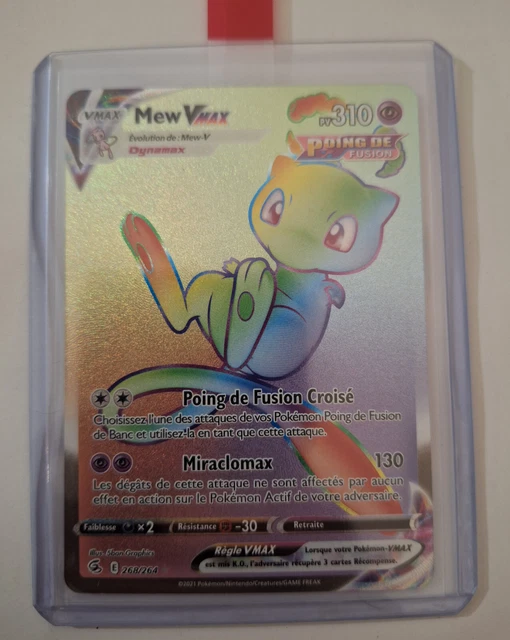 CARTE POKÉMON MEW Vmax 268/264 Secrète rainbow Poing de fusion EB08 FR ...