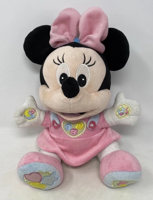 DISNEY BABY MINNIE Mouse ABC 123 Colours Plush Soft Toy Talk/Sings (L9 ...