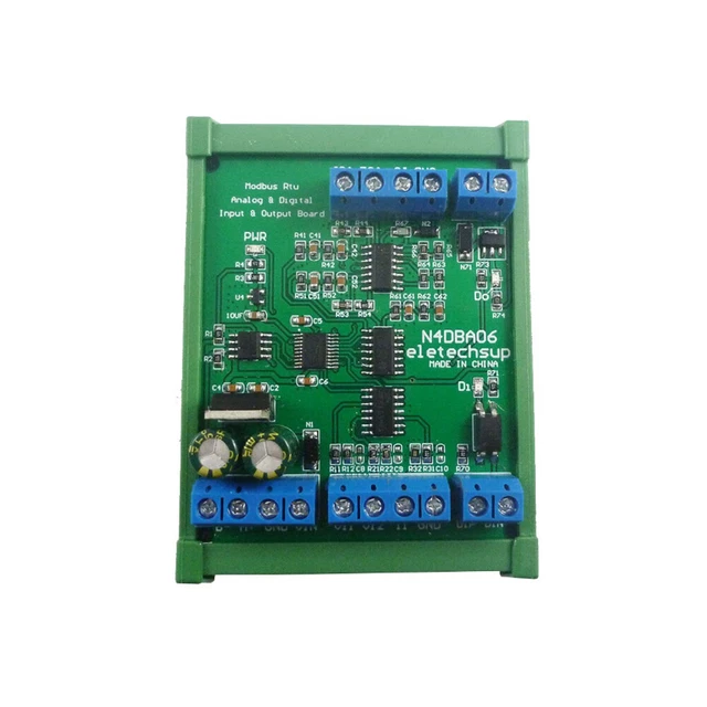 8 CHANNEL ANALOG Digital IO Module RS485 Modbus Rtu Protocol ADC DAC ...