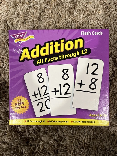 TREND ENTERPRISES FLASH Cards. Addition. All Facts Through 12, Ages 6 ...
