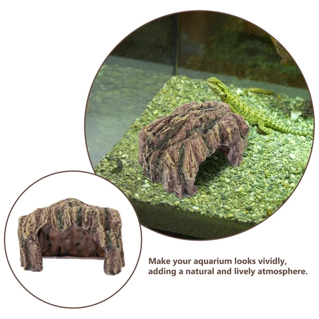 RESIN REPTILE TURTLE Cave Artificial Gecko Shelter for Tank Climbing ...