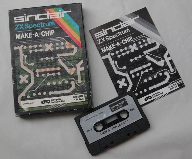 SINCLAIR ZX SPECTRUM Make-A-Chip nastro a cassetta software di ...