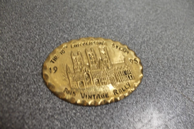 SOLID BRASS STEAM / Vintage rally plaque 10th Lincolnshire steam rally ...